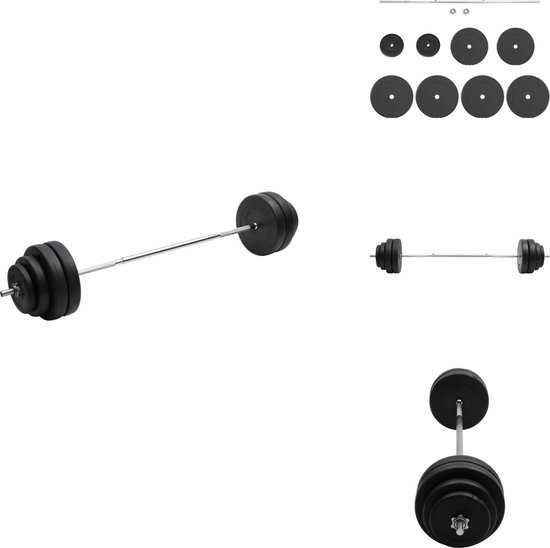 vidaXL Halter Met Gewicht - Halters Met Gewichten - Halterstang ...