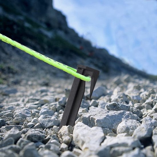 80 stuks 85 cm zwarte nylon PEG-tent tentharingen- zwaar belastbaar ...