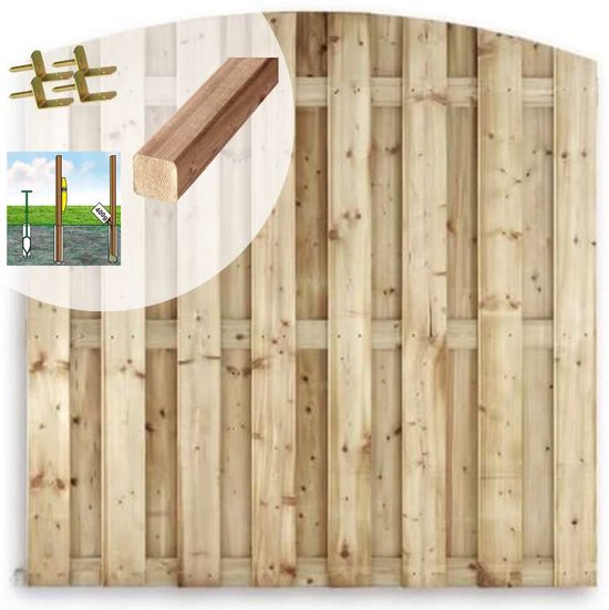 Schutting set vuren Timber toog 15L rvs groen geimpregneerd (9,41 meter ...