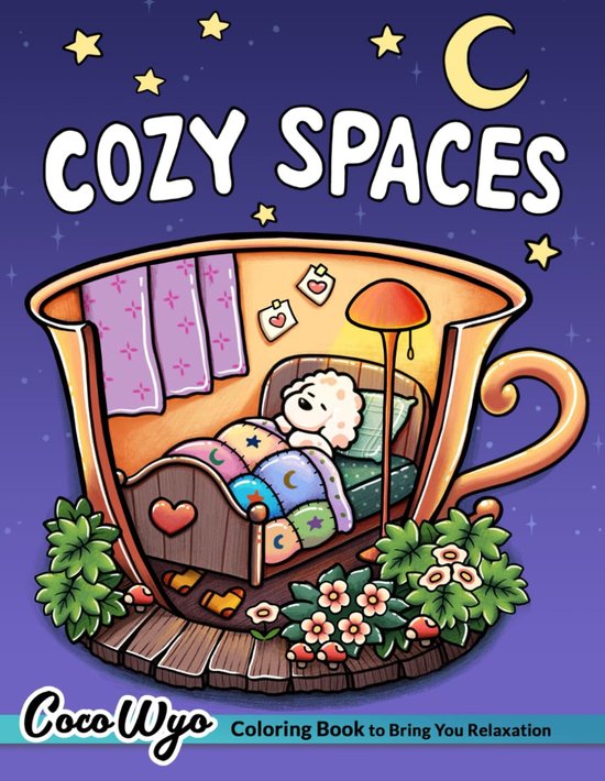 Cozy Spaces Coloring Book Coco Wyo - Kleurboek voor Volwassenen | bol