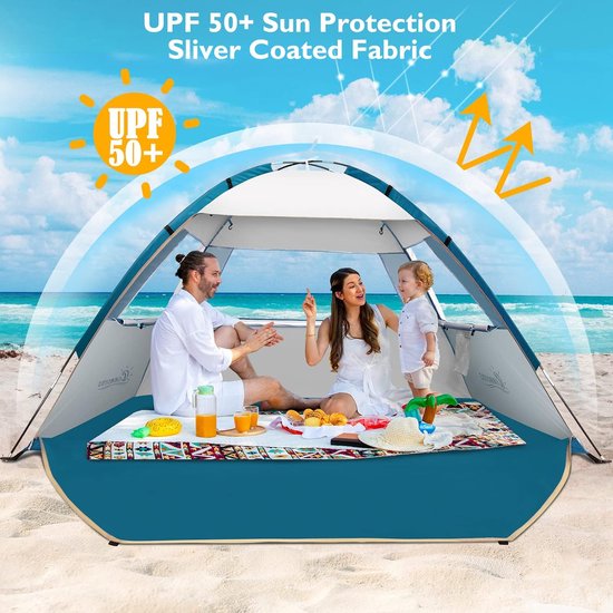 Strandschelpen voor 4-5 personen, draagbare strandtent met uv ...