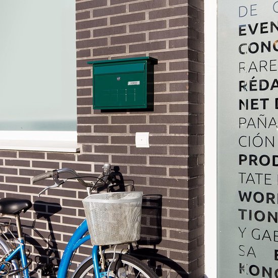 Brievenbus van gegalvaniseerd staal, maat M (DIN A4 post), horizontale ...