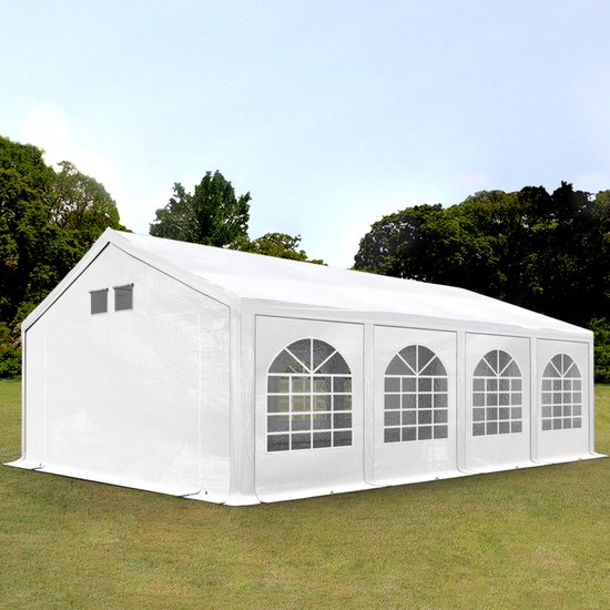 TOOLPORT partytent 4x8 m in wit Professioneel PE-zeil 550 N Waterdichte ...