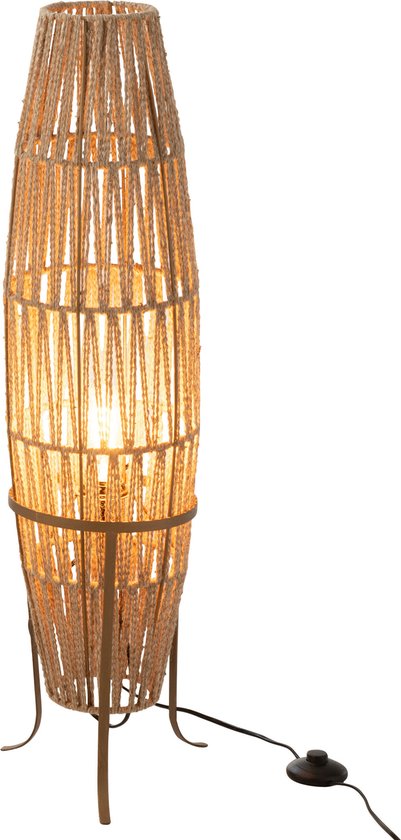 J-Line staanlamp Gewoven - jute - beige - small | bol