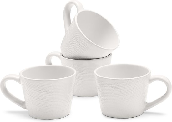 Navaris aardewerk mokken voor 4 personen - Elegante 4-delige kopjes set ...