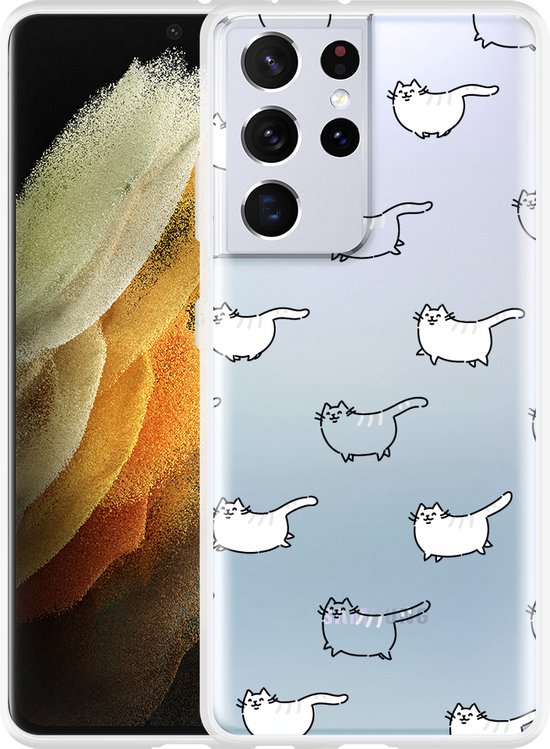 Samsung Galaxy S21 Ultra Hoesje Love my Cat - Designed by Cazy | bol.com