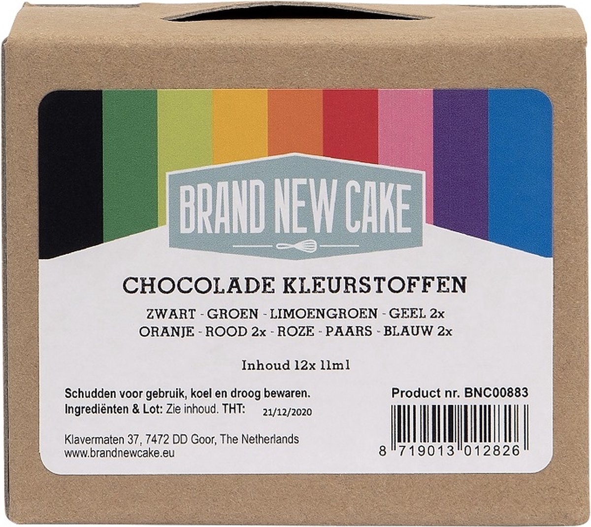 BrandNewCake® Chocolade Kleurstof Gel Assortiment - Set van 12 x 11ml ...