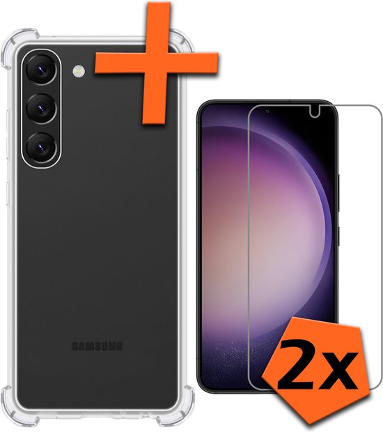 Hoesje Geschikt voor Samsung S23 Plus Hoesje Shock Proof Cover Case Shockproof Met 2x... | bol