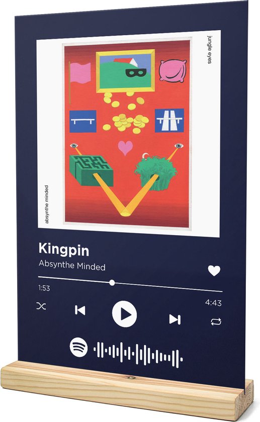 Songr Spotify Muziek Bordje - Kingpin - Absynthe Minded - 20x30 - Blauw ...
