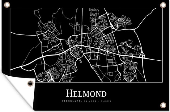 Tuinposters buiten Plattegrond - Helmond - Kaart - Stadskaart - 90x60 ...