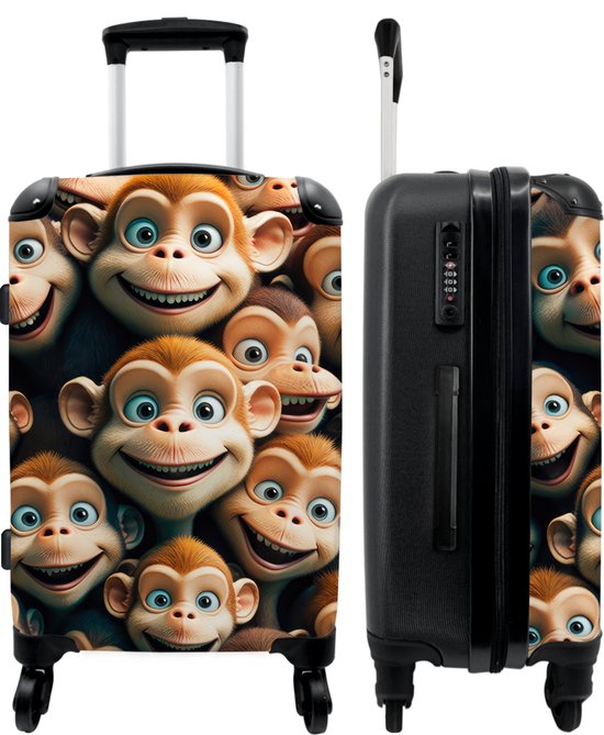 NoBoringSuitcases.com® Koffer groot - Aap - Dieren - Bruin - Design ...