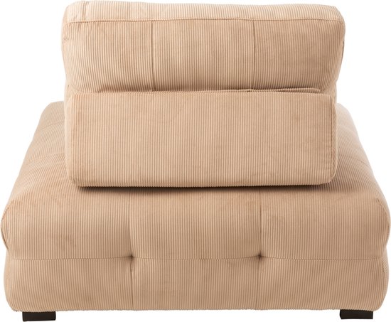 J-Line Zetel 1 Zit Poef Ribfluweel Beige | bol.com