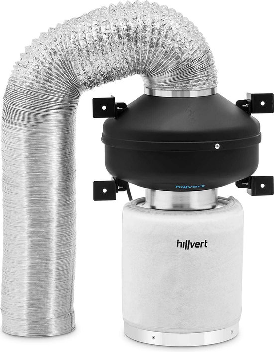 hillvert Afvoerluchtset - actief koolfilter / pijpventilator ...