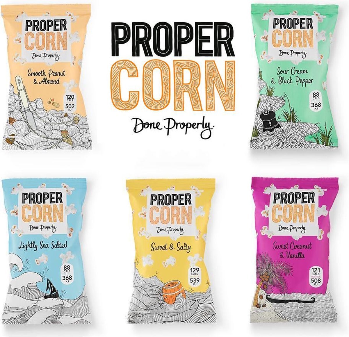 Propercorn Popcorn-Smooth Peanut & Almond-per | bol.com
