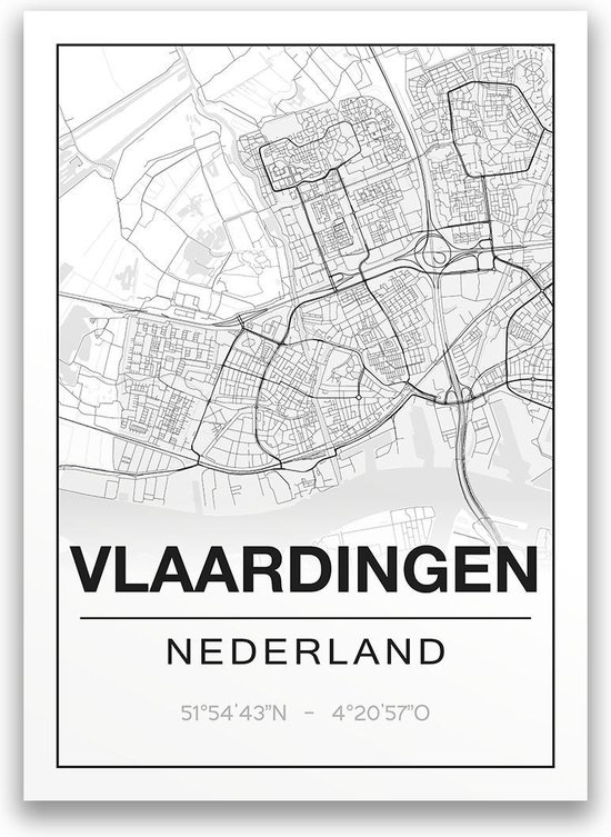 Poster/plattegrond VLAARDINGEN - A4 | bol