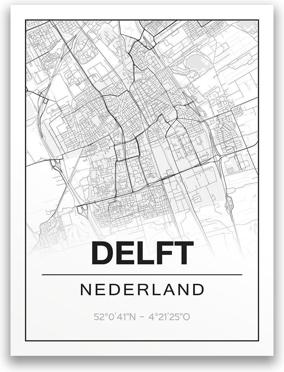 Poster/plattegrond DELFT - A4 | bol