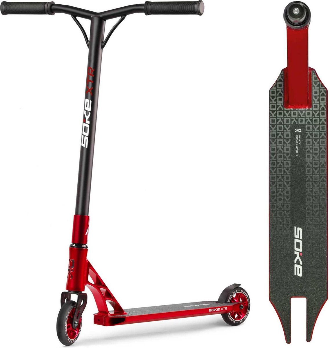 SOKE XTR - Stuntstep - aluminium - stuurhoogte tot 83 cm - rood | bol.com