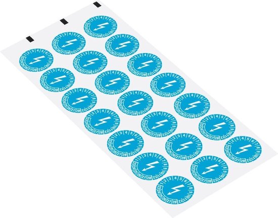 Elektrische keuringssticker 23-28, 25 mm, 21 per kaart | bol