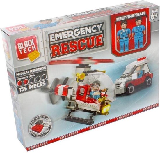 Block Tech - Bouwpakket - Emergency Rescue - 135-delig - Past op Lego ...