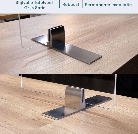Paravent Comptoir Design 600 x 750 x 6 - Base de Table MILO Inox Satiné ...