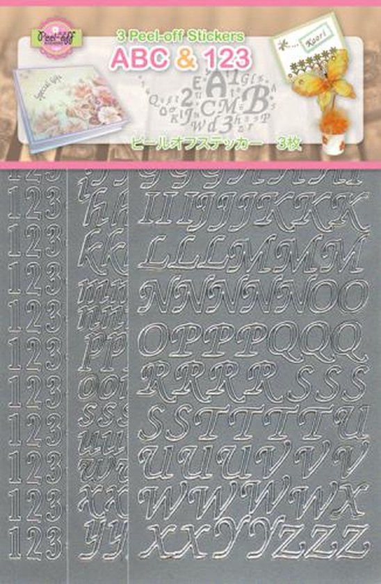 ABC & 123 Peel off stickers set 3, Silver, 3 sheets | bol.com