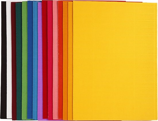 Ribbelkarton, 25x35 cm, 80 gr, 15 div vellen/ 1 doos | bol