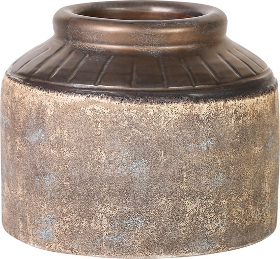 PTMD Dale gold ceramic farmer pot dark border low l | bol.com