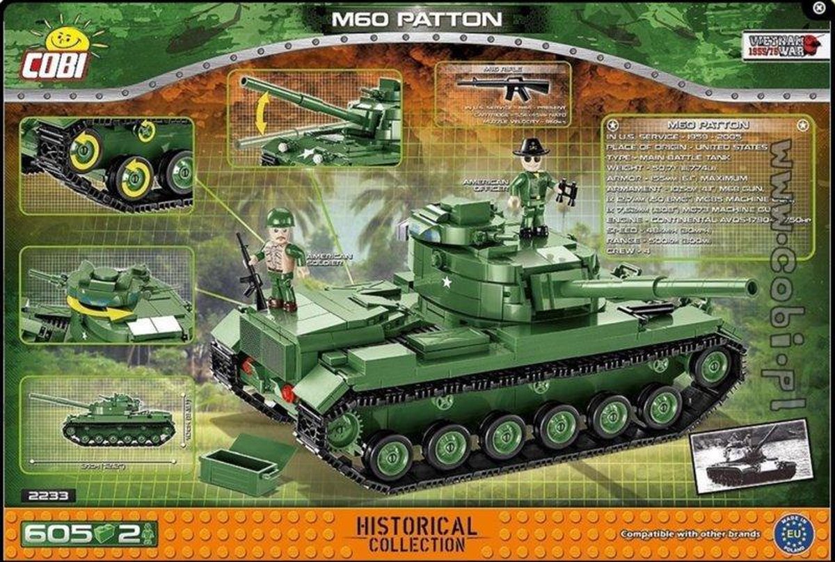 Cobi Building Kit Vietnam War M60 Patton Garçons Vert 605 pièces | bol.com