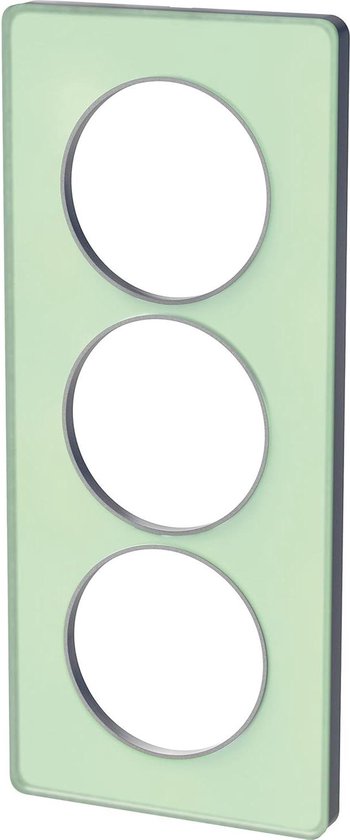 3-voudige plaat doorschijnend glas met aluminium rand 57 mm verticaal ...