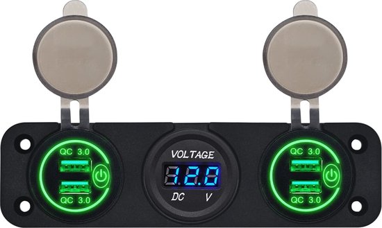 ProRide 12V USB Autolader 4 Poorten - QC3.0 - P12526 - Drievoudig ...