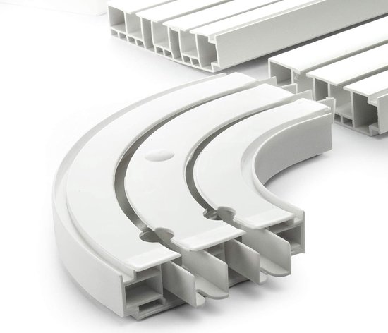 Gordijnrails ronde boog - Voor gordijnen - Wit PVC - 270 cm | bol