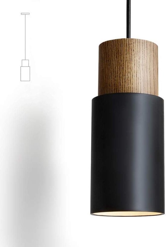 Vintage hanglamp retro lampenkap industrieel zwart-wit voor E27-lampen ...