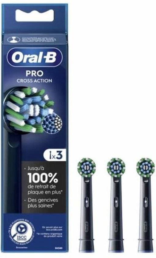 Oral-B Pro Cross Action zwarte opzetborstels - 3 stuks | bol