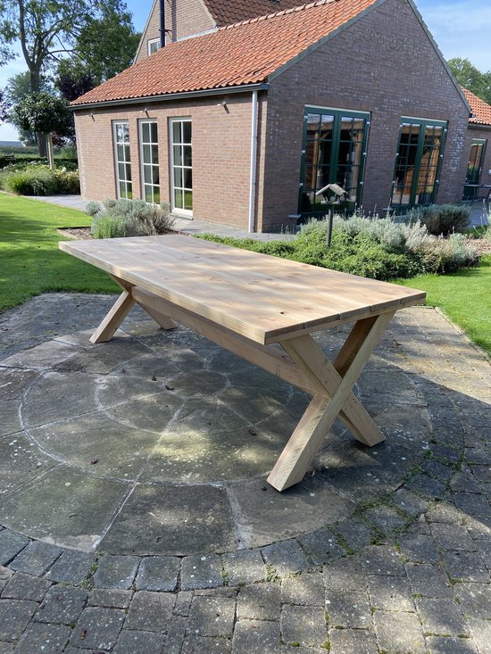 M2-meubels douglas tuintafel / eettafel 260cm douglas X-onderstel met ...