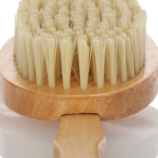 2x badborstel met lange afneembare handgreep - rugborstel van hout voor ...