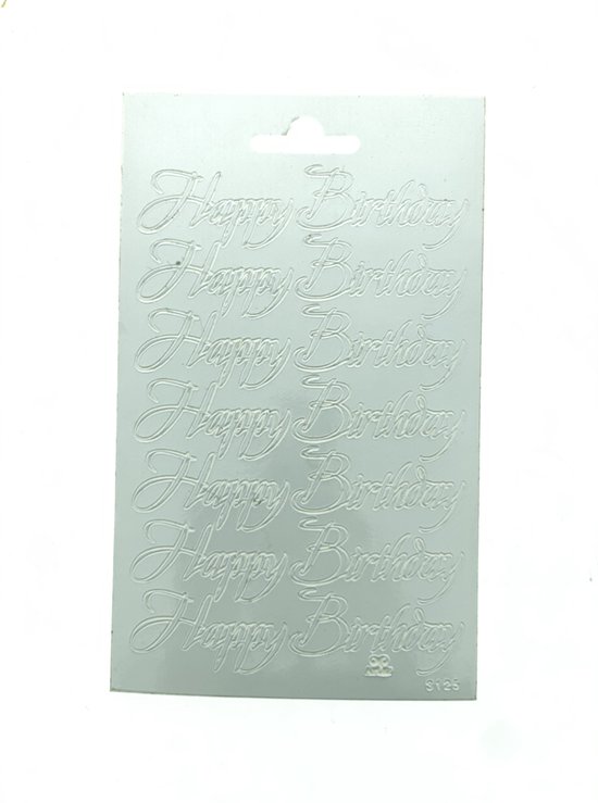 Witte Stickervel 3125 Happy Birthday | bol