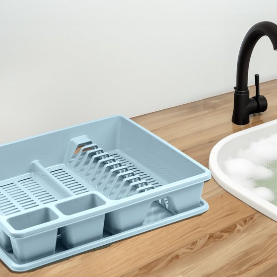 Plasticforte Afwas afdruiprek - ijsblauw - kunststof - 48 x 38 x 9 cm ...