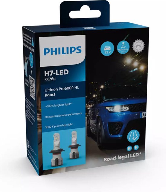 Philips Ultinon Pro6000 HL H7 LED Boost set 11972U60BX2 | bol