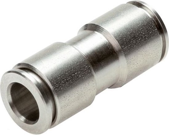 2 x 8mm RVS Push in fitting insteek koppeling - Set bevat 2 x RVS Push ...