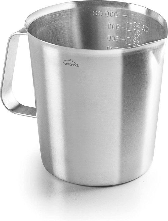 Maatbeker 1 liter van roestvrij staal - vloeistofmeter - 11.5 cm ...