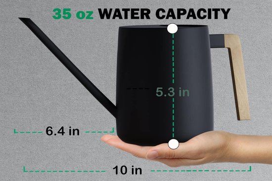 Lange uitloop gieter voor binnen - 35 oz zwarte gieter voor ...