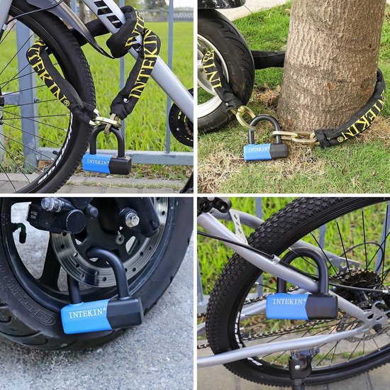 120 cm lang 10 mm dik motorfiets kettingslot met 16 mm U-slot - hoge ...