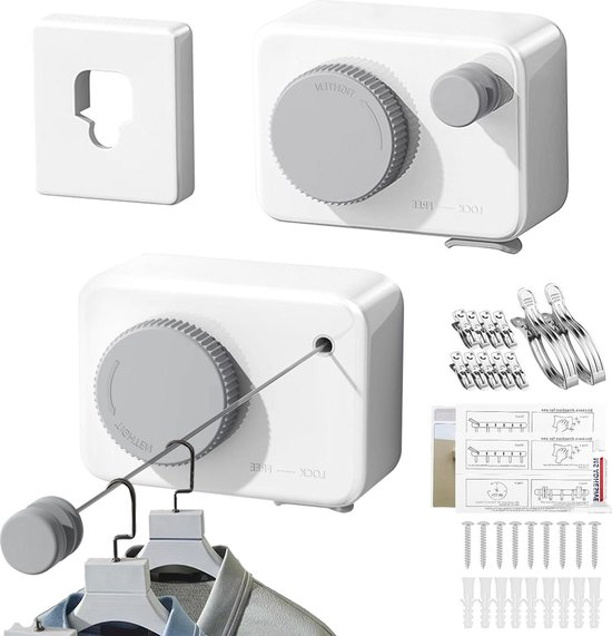 Pull-Out Retractable Stainless Steel Clothesline - Wall Mounted Clothes ...