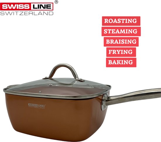 Swiss line - frituurpan 4 in 1 - Copper | bol