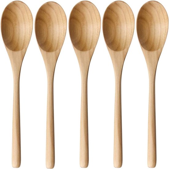 Soeplepel 5 stuks houten soeplepel met doos | bol