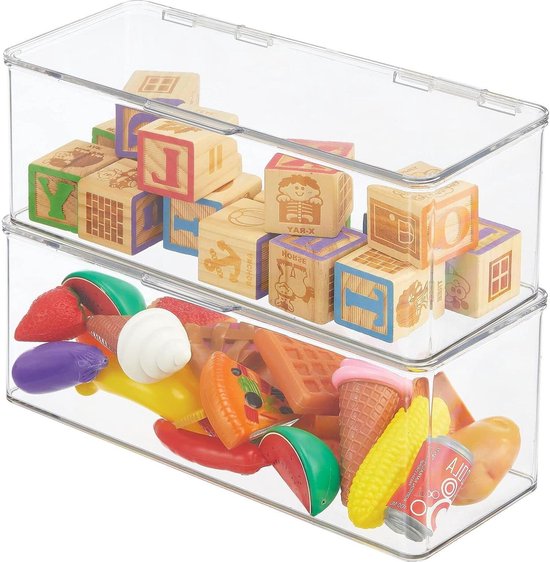 Speelgoedopberger grote opbergdoos met deksel van stevig kunststof - knutselwerkjes... | bol