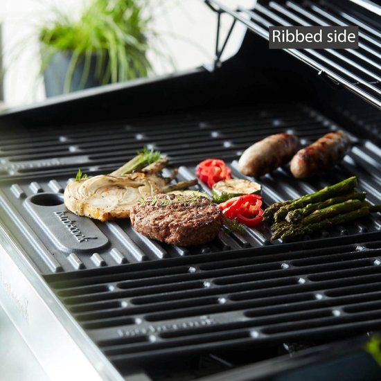 Geëmailleerde gietijzeren grillplaat - Universeel zwart accessoire voor ...