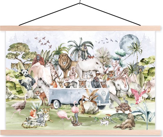 Schoolplaat safari - Schoolplaat kinderen - Jungle - Bus - Dieren ...