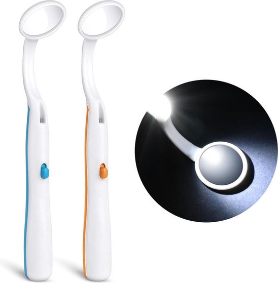 Dental Mirror with Light - 2PCS Teeth Mirror Anti-Fog Mouth Tooth ...