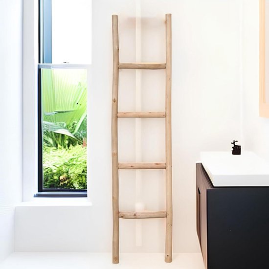 Decoratieve houten ladder 150cm - Marrakesh stijl - Handdoek Ladder ...